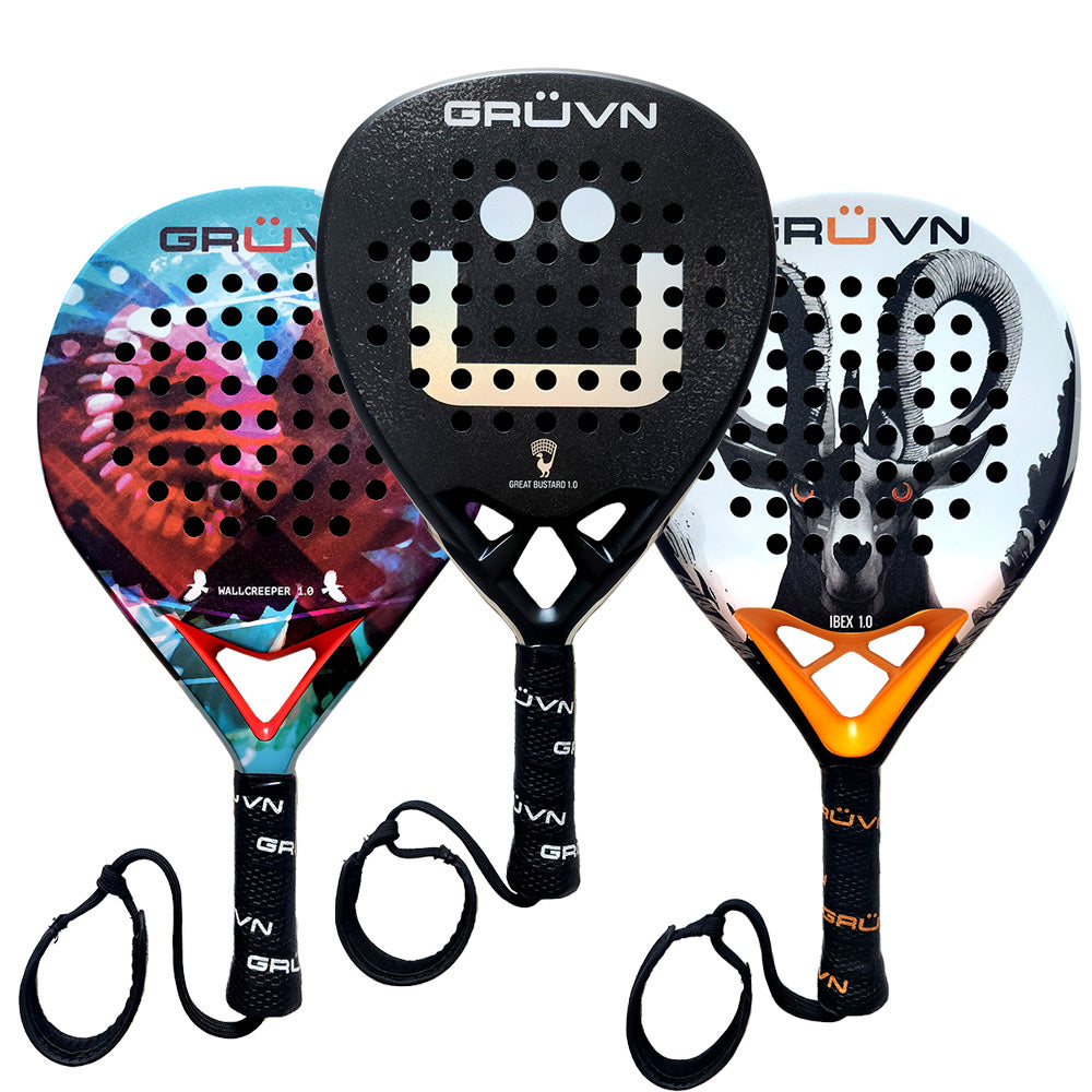GRUVN Padel Rackets Pop Tennis Rackets and Paddles Carbon Fiber 12K 18K ...